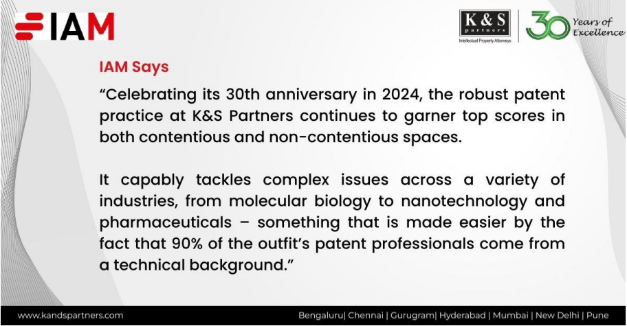 IAM Patent 1000 recognizes K&S Partners’ practices and twelve Partners ...