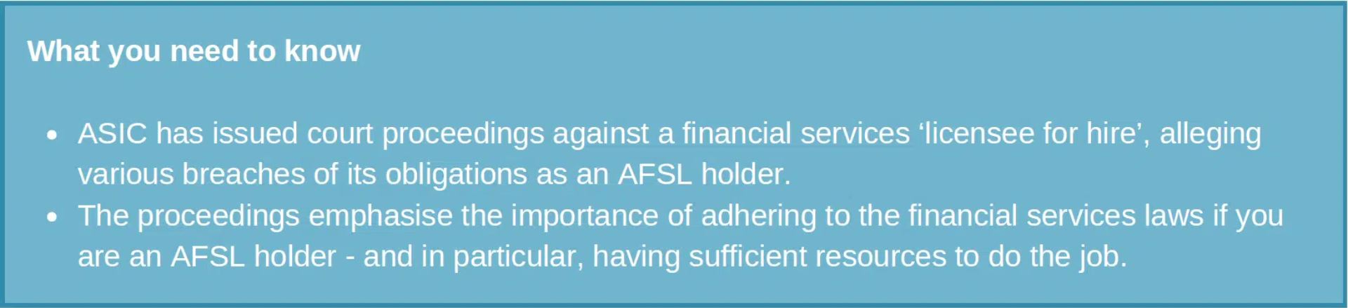 ASIC begins civil penalty proceedings against licensee for hire ...