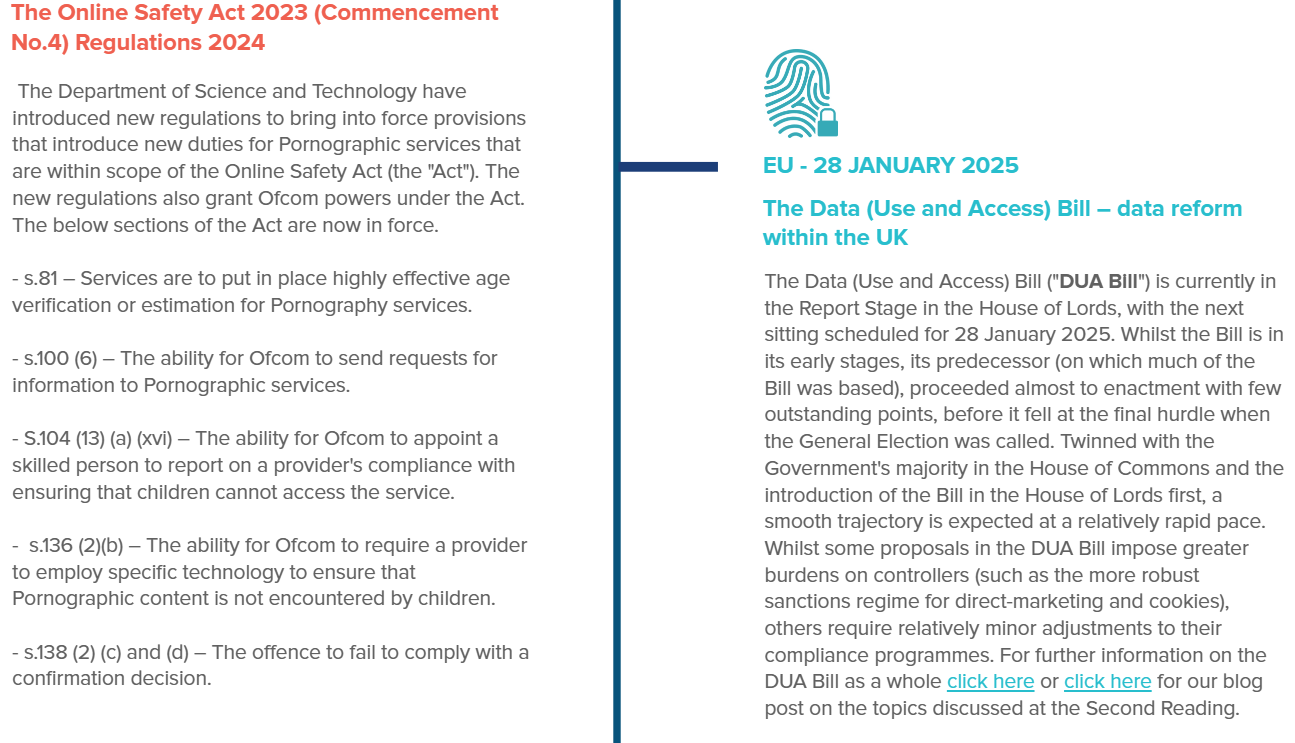 Horizon scanning Digital regulation 2025 - UK and EU developments ...