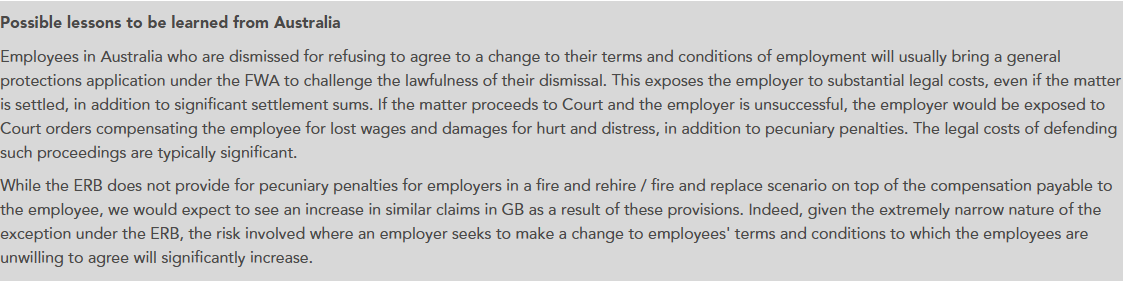 Part One - Comparison of the Employment Rights Bill 2024 and the Fair Work Act 2009 (Cth ...