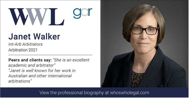 Thought Leaders Arbitration 2021 (GAR): Janet Walker - Lexology