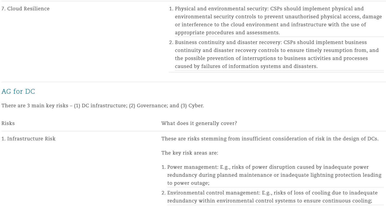 Singapore: New advisory guidelines to strengthen resilience of cloud services and data centres ...