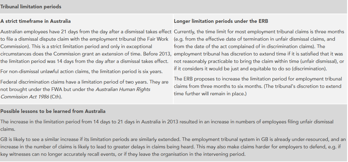 Part One - Comparison of the Employment Rights Bill 2024 and the Fair Work Act 2009 (Cth ...
