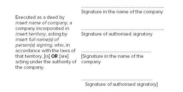 Land Registry requirements for execution of deeds by overseas companies ...