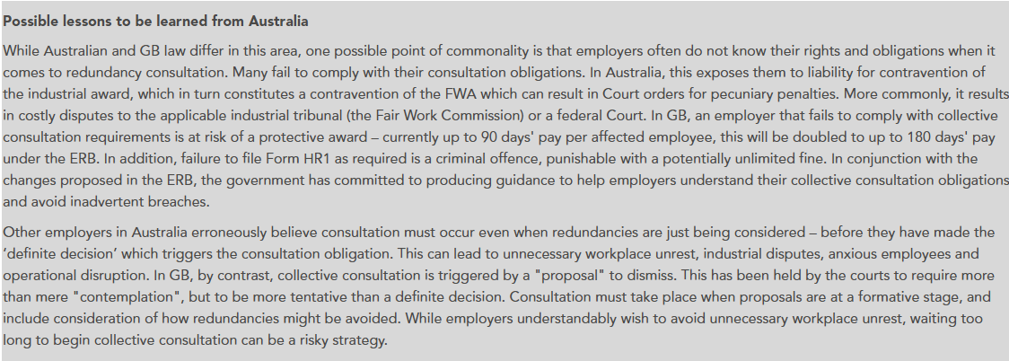 Part One - Comparison of the Employment Rights Bill 2024 and the Fair Work Act 2009 (Cth ...
