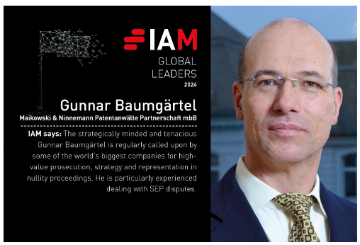IAM Global Leaders 2024 - Gunnar Baumgartel - Lexology