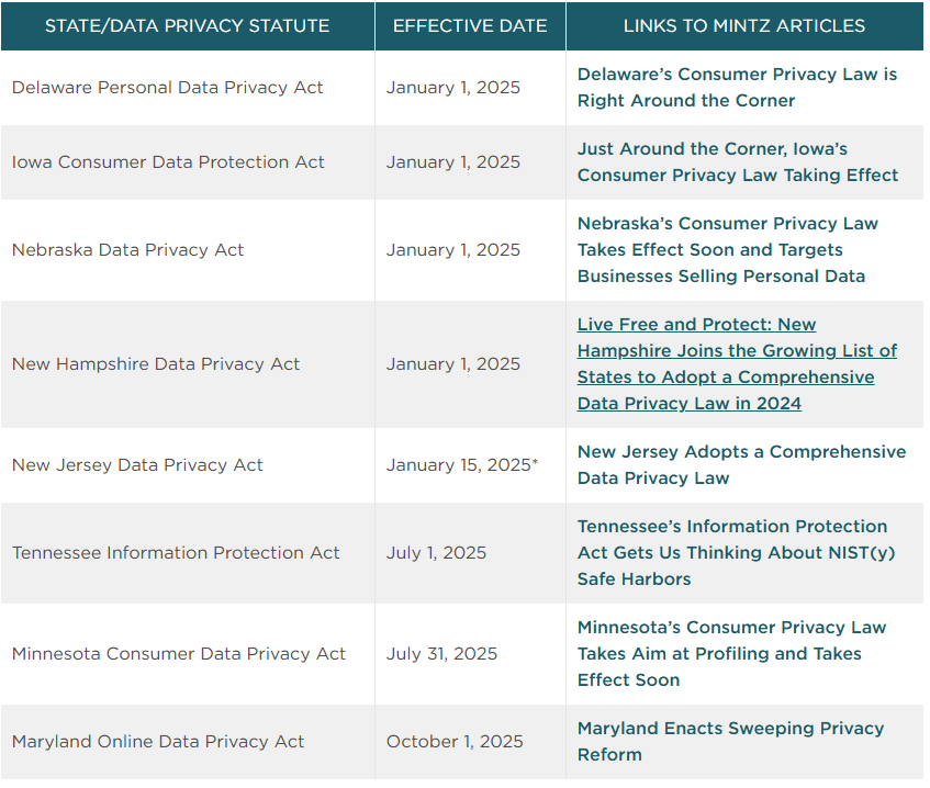 Mid-Year Report for State Consumer Privacy Laws - Lexology